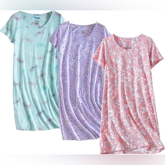 Intimates & Sleepwear | Nwt Set Of 3 Colorful Patterned Night Gowns ...